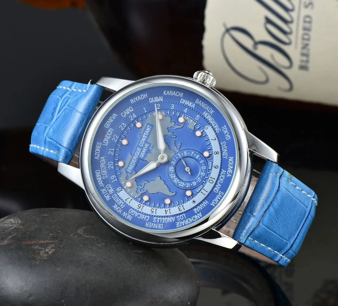 Men's Multifunction Watch With Leather Strap Chronograph, Automatic ...