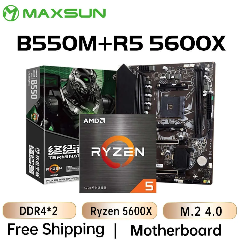 MAXSUN B550M Motherboard Combo With AMD Ryzen 5 5600X CPU & DDR4 RAM Gaming Computer Set From ...