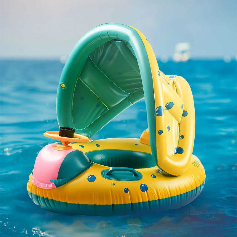 DHgate.com:Inflatable Baby Swimming Ring Seat with Sunshade for Kids - Safe PVC Float for Pool ...