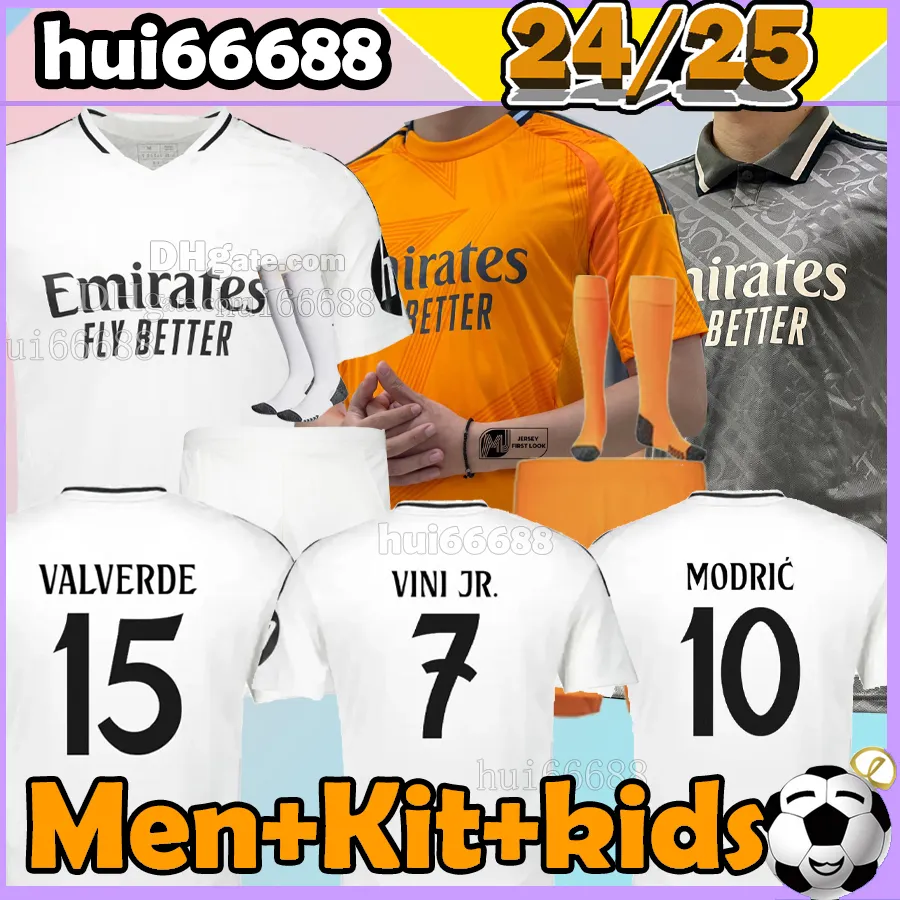 DHgate.com:2024 2025 Real Madrid Soccer Jersey Kit Men Kids VINI JR ...