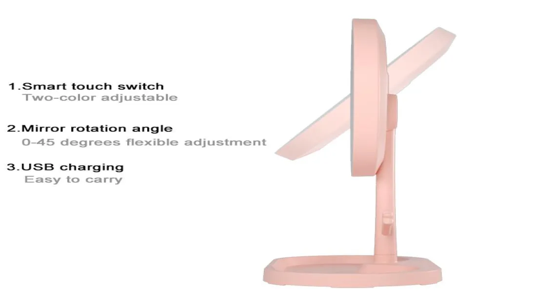 Compact Mirrors LED Makeup Mirror With Light Ladies Storage Lamp ...