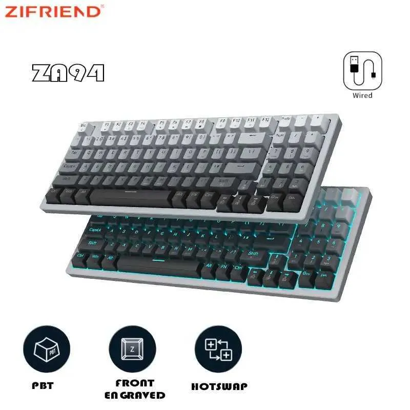 DHgate.com:ZIFRIEND ZA94 Gradient Color Mechanical Keyboard: 94-Key LED ...