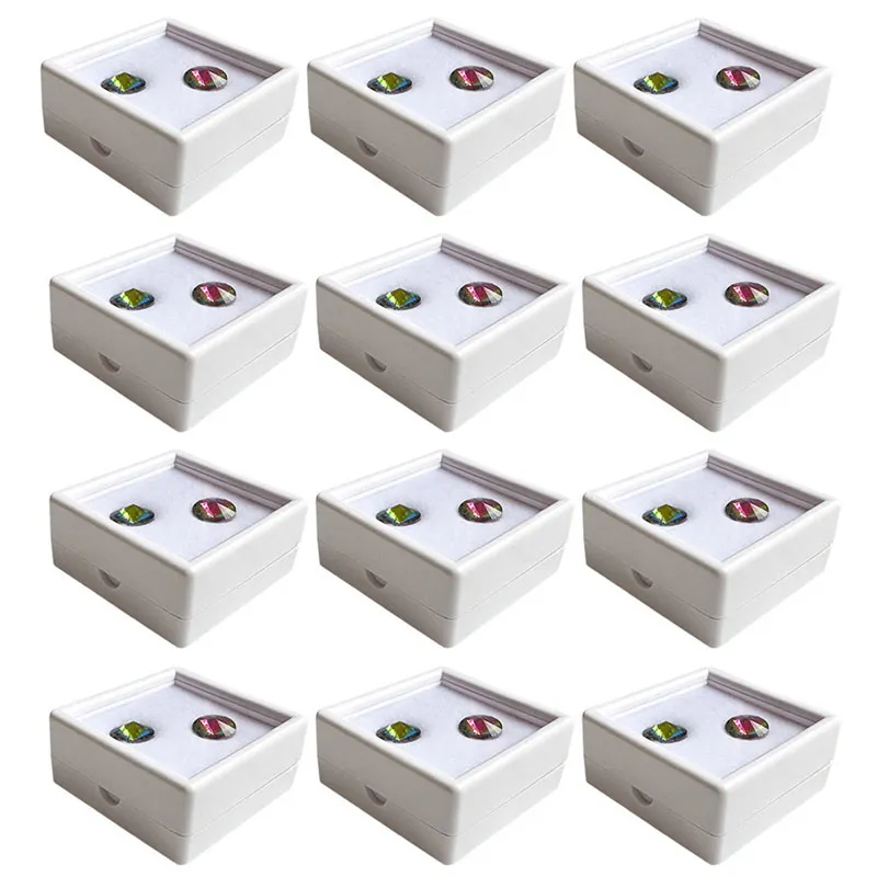 Acrylic Display Case Jewelry White Square Gemstone Diamond Storage Box ...