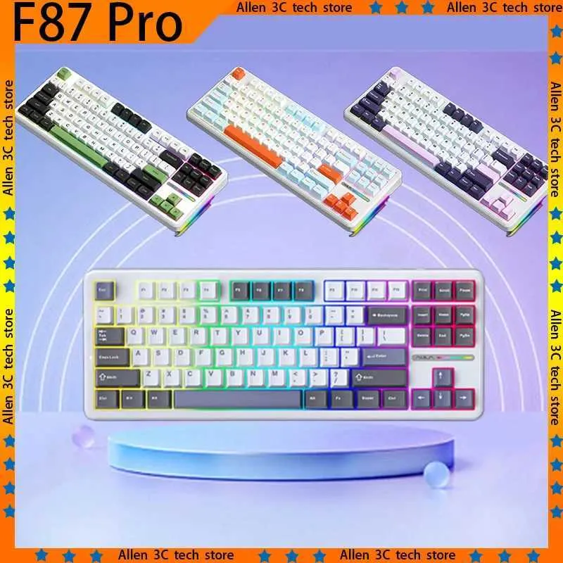 AULA F87 Pro Mechanical Keyboard Wireless USB Bluetooth Tri Mode 87 Key ...