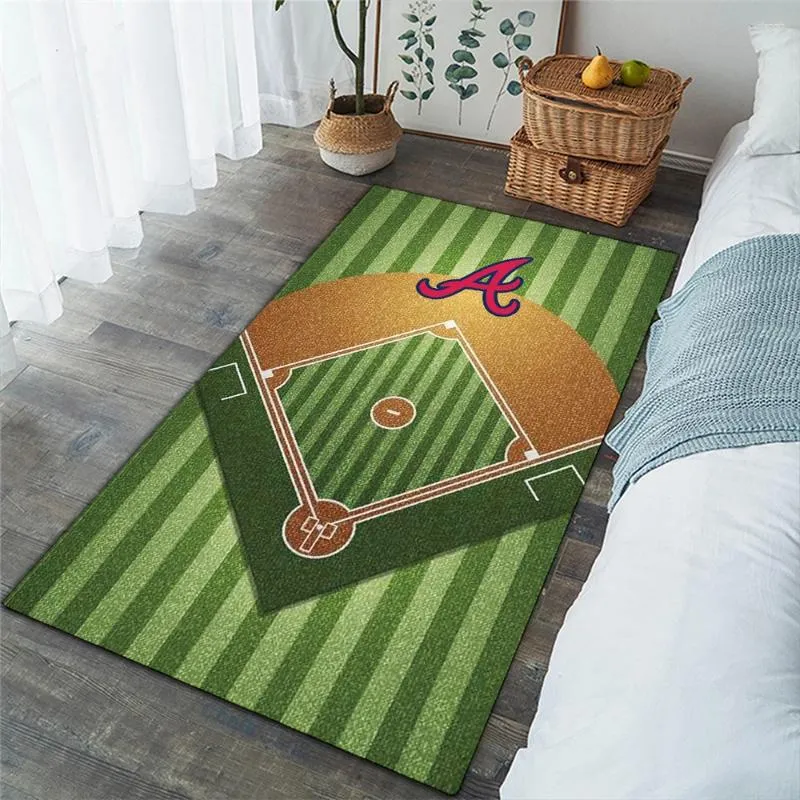 Soft 3D Baseball Field Area Baseball Rug Non Slip All Over Printed Mat ...