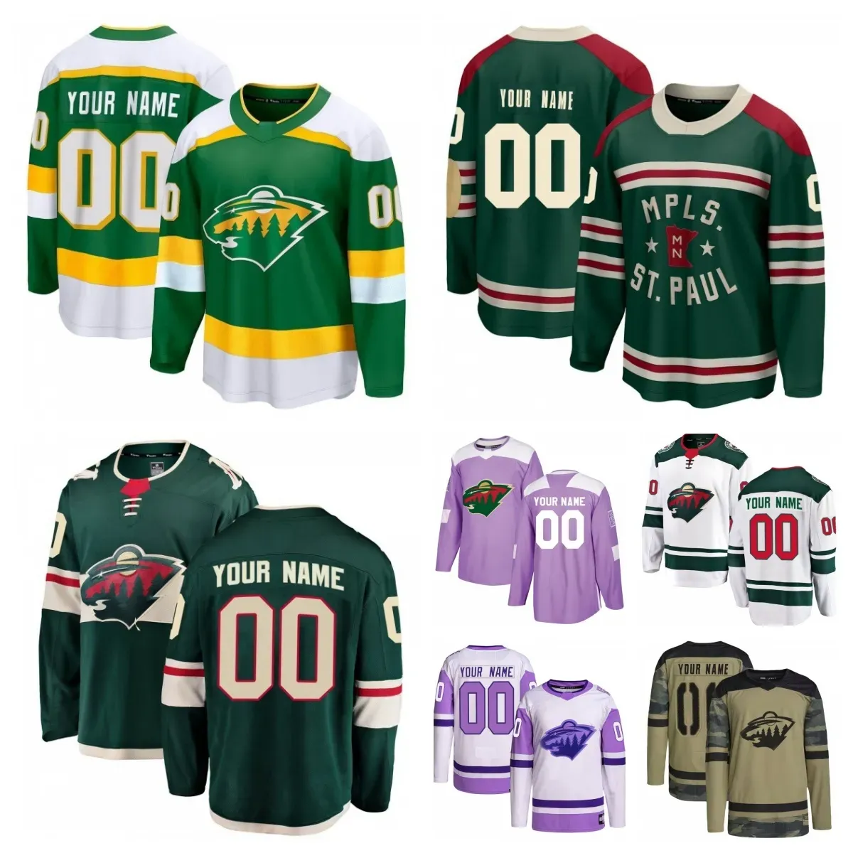 Hockey Jerseys Minnesota''Wild''Men Women Youth Kirill Kaprizov Marc ...