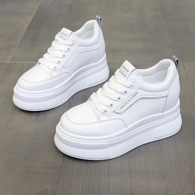 8CM Hidden Wedge Platform Heels, Casual Breathable High-Top Sneakers ...