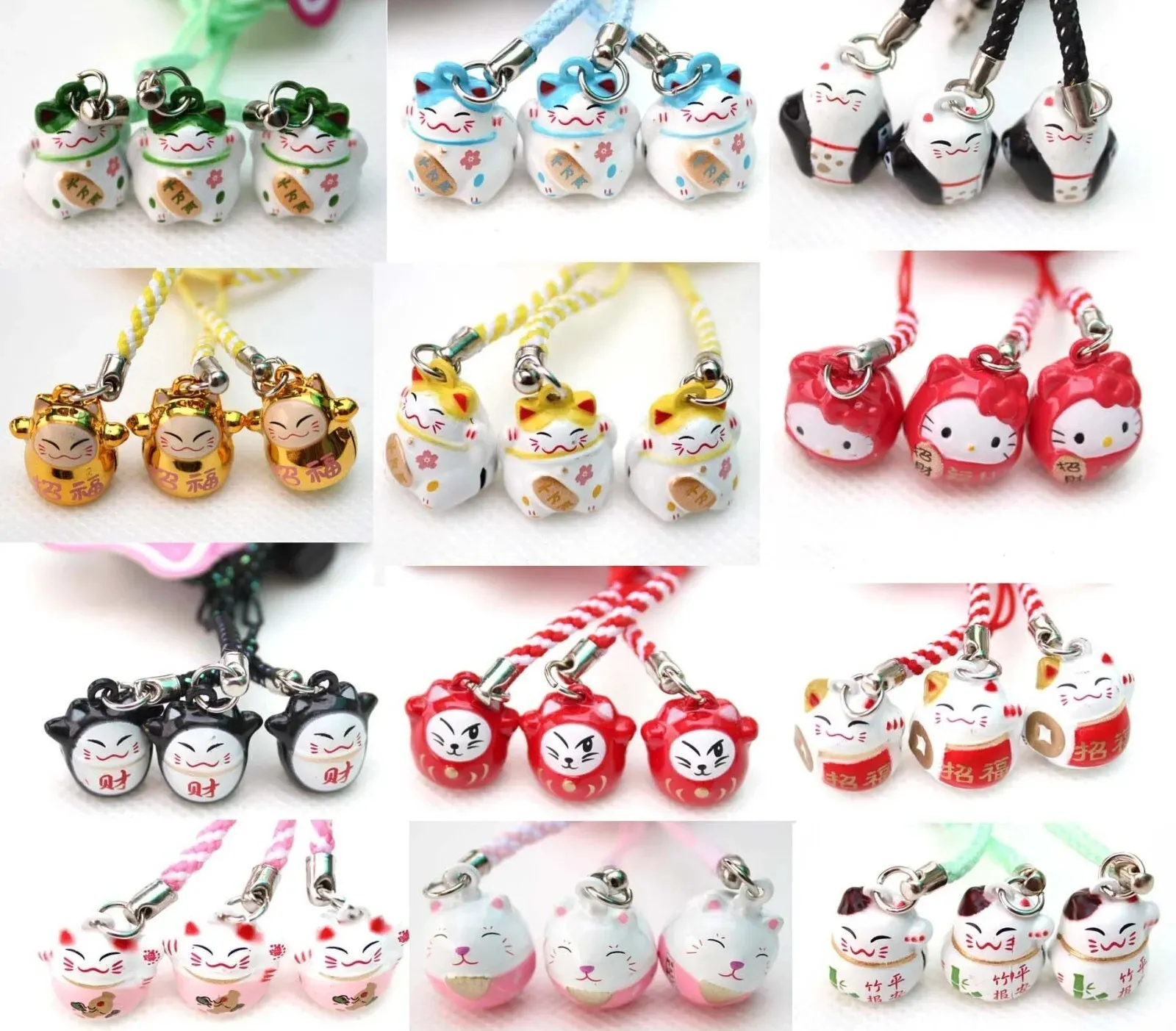 Cat Bell Charms for Phone Decoration, Metal Bell Mobile Phone Straps ...