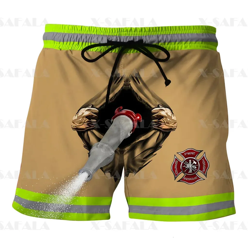 3D Printed Firefighter Fun Shorts: Breathable Mesh, Elastic Waist ...