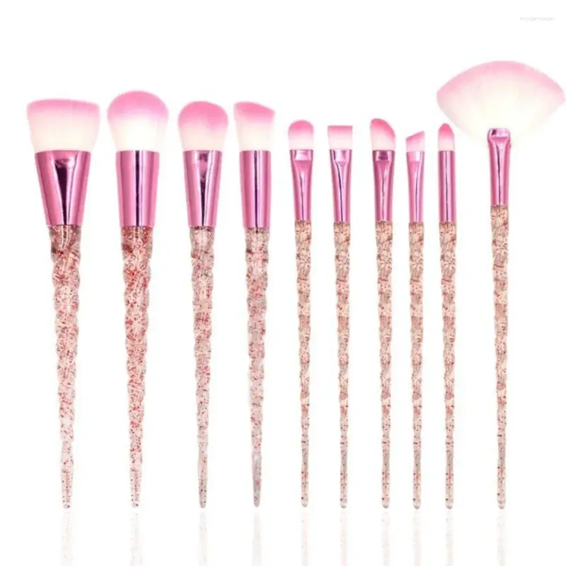 DHgate.com:Crystal Clear Makeup Brush Set: 10pcs Transparent Face Eye ...