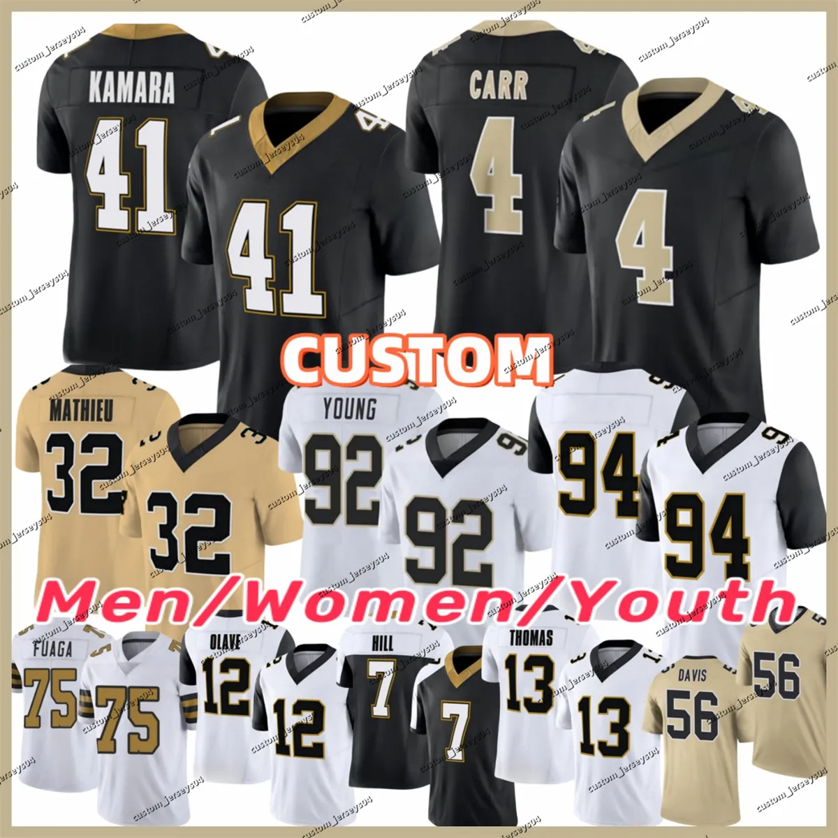 Alvin Kamara, Derek Carr, Chris Olave, Rashid Shaheed, Tyrann Mathieu ...