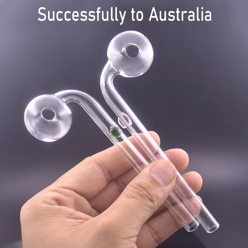 Thick Pyrex Curved Glass Oil Burner Pipe With Colored Balancer Stand ...