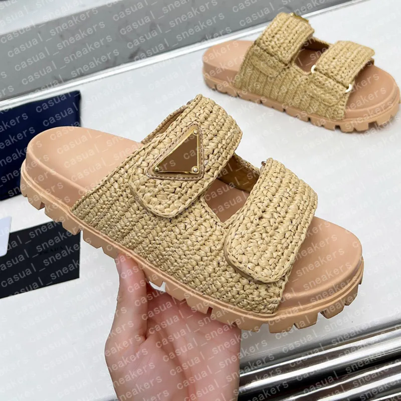 Designer Crochet Strap Straw Sandals With Platform Wedges And Woven ...