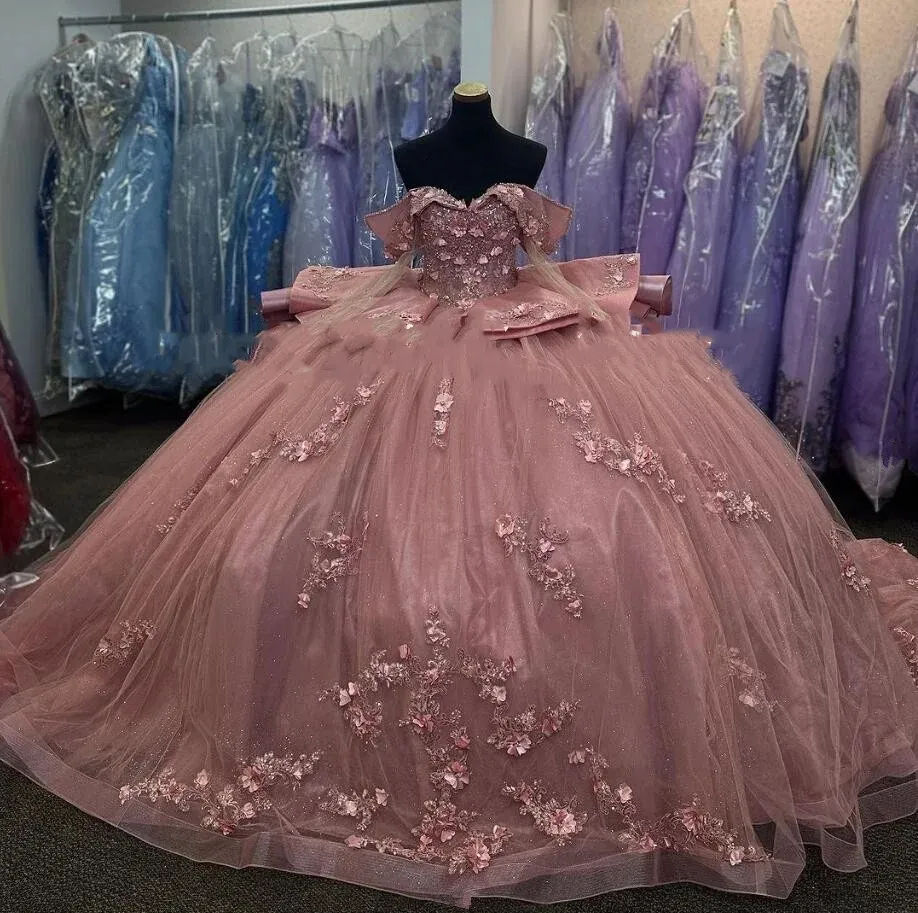 Off Shoulder A Line Satin Quinceanera Dress With Lace Up Back & Sweep ...