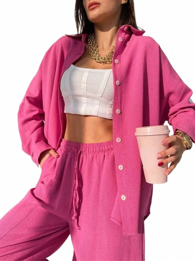 Summer 2021 Collection: Cott And Hemp Womens Two Piece Set With Loose ...