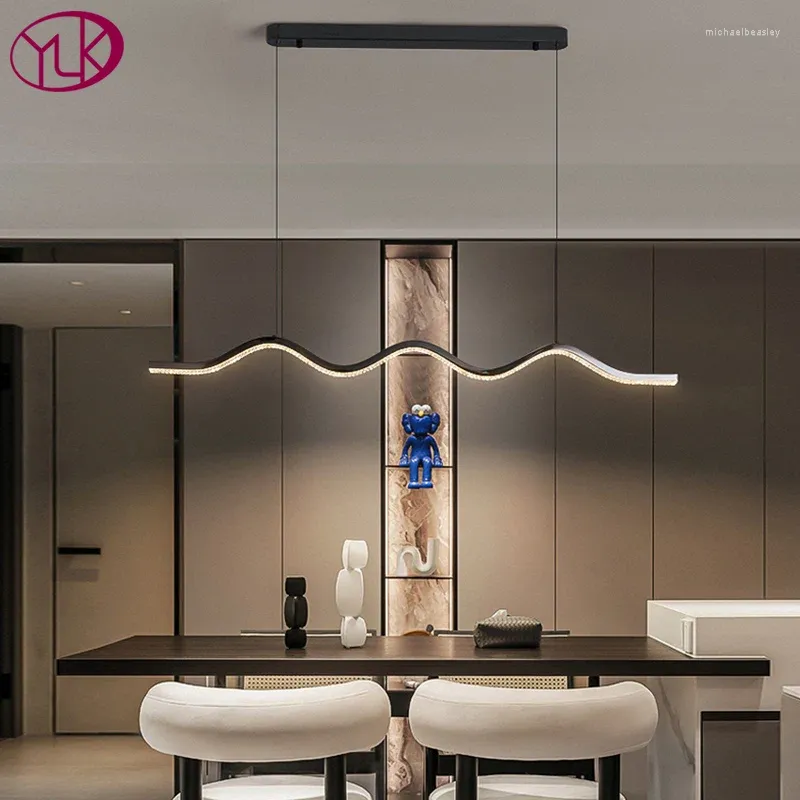 Wave Design Modern LED Kitchen Chandelier Modern For Dining Room ...