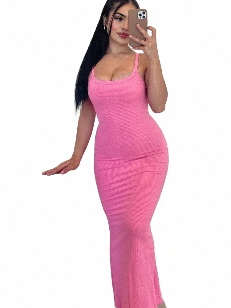 Hugcitar 2024 Sexy Ribbed Slip Pink Strapless Maxi Dress With Solid ... Hugcitar 2024 Sexy Ribbed Slip Pink Strapless Maxi Dress With Solid ...