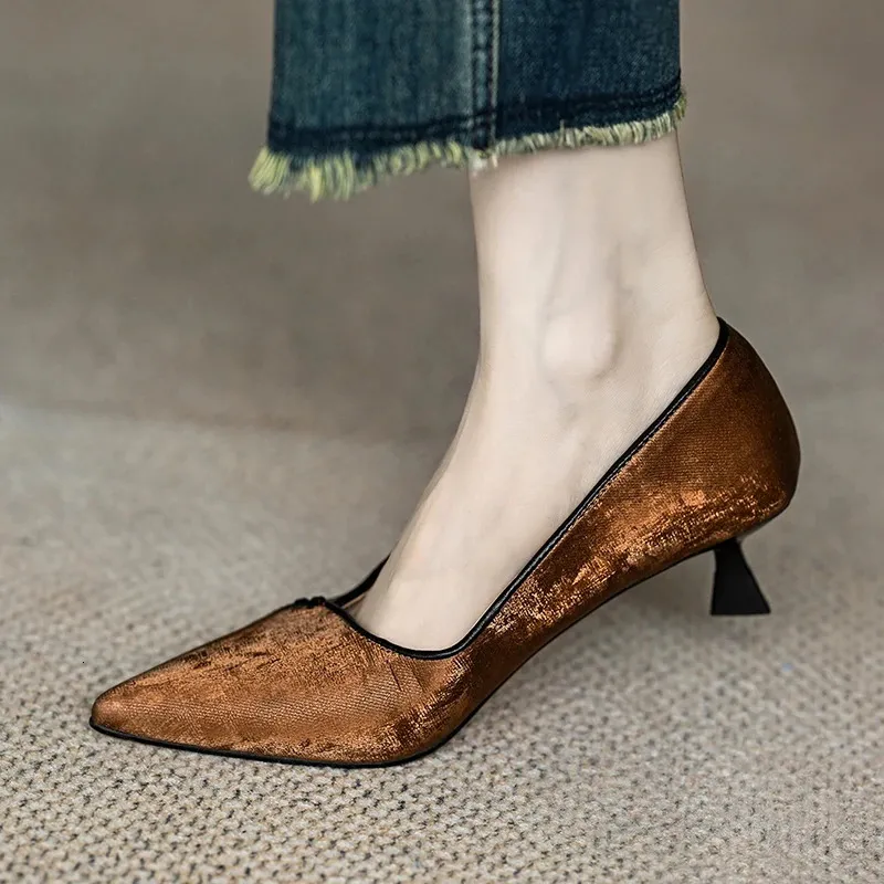 Wholesale Pointed Toe Heels Suede Slip On Shoes: Elegant Spring ...