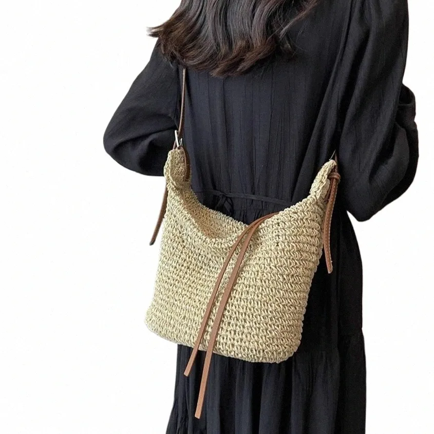 Weaving Sling Purses Summer Beach Menger Bag Women Straw Woven ...
