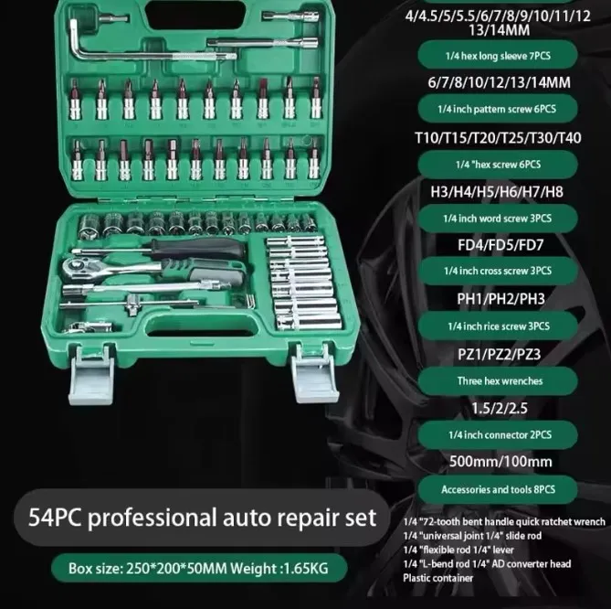 54-Piece Ratchet Wrench & Screwdriver Set - Professional Grade Hand ...