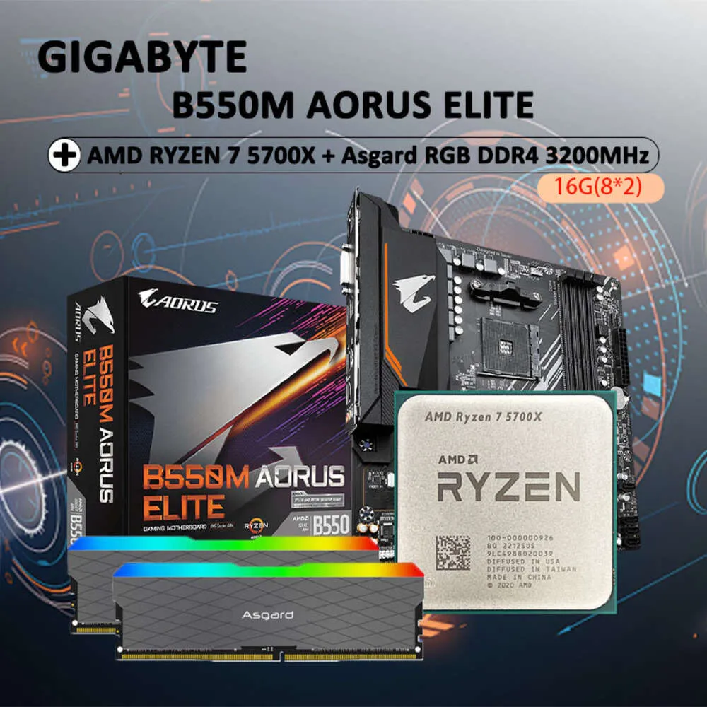 AMD Ryzen 7 5700X & GIGABYTE B550M AORUS ELITE Motherboard Combo 16GB ...