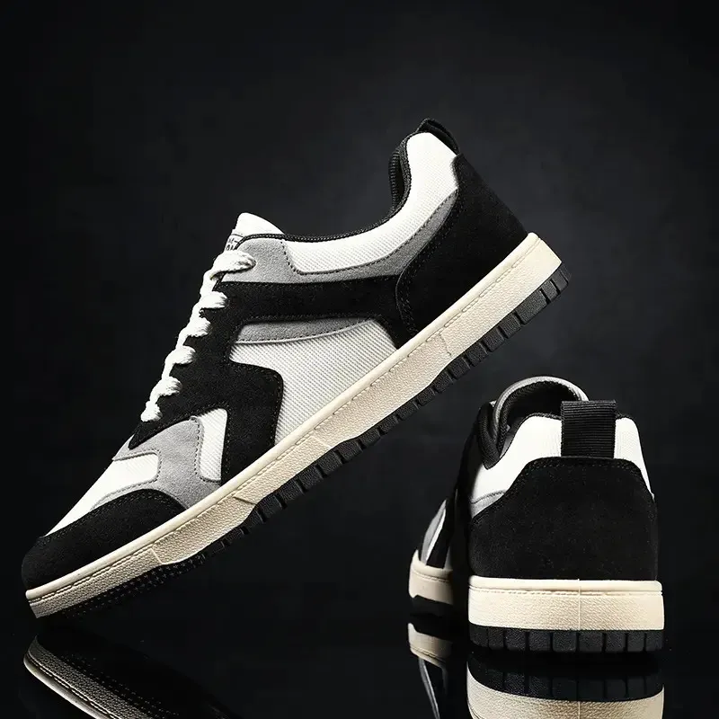 Men's Vulcanized Shoes Retro Fashion Casual Lace Up Sneakers with Thick ...