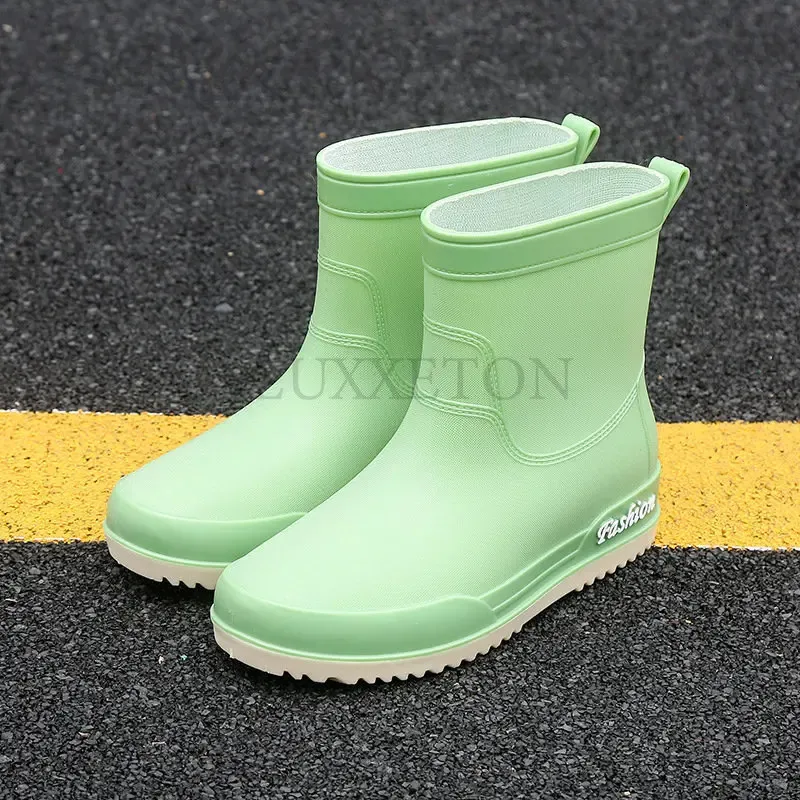 Botas De Lluvia De Tobillo Impermeable Para Mujeres: Zapatos De Goma ...