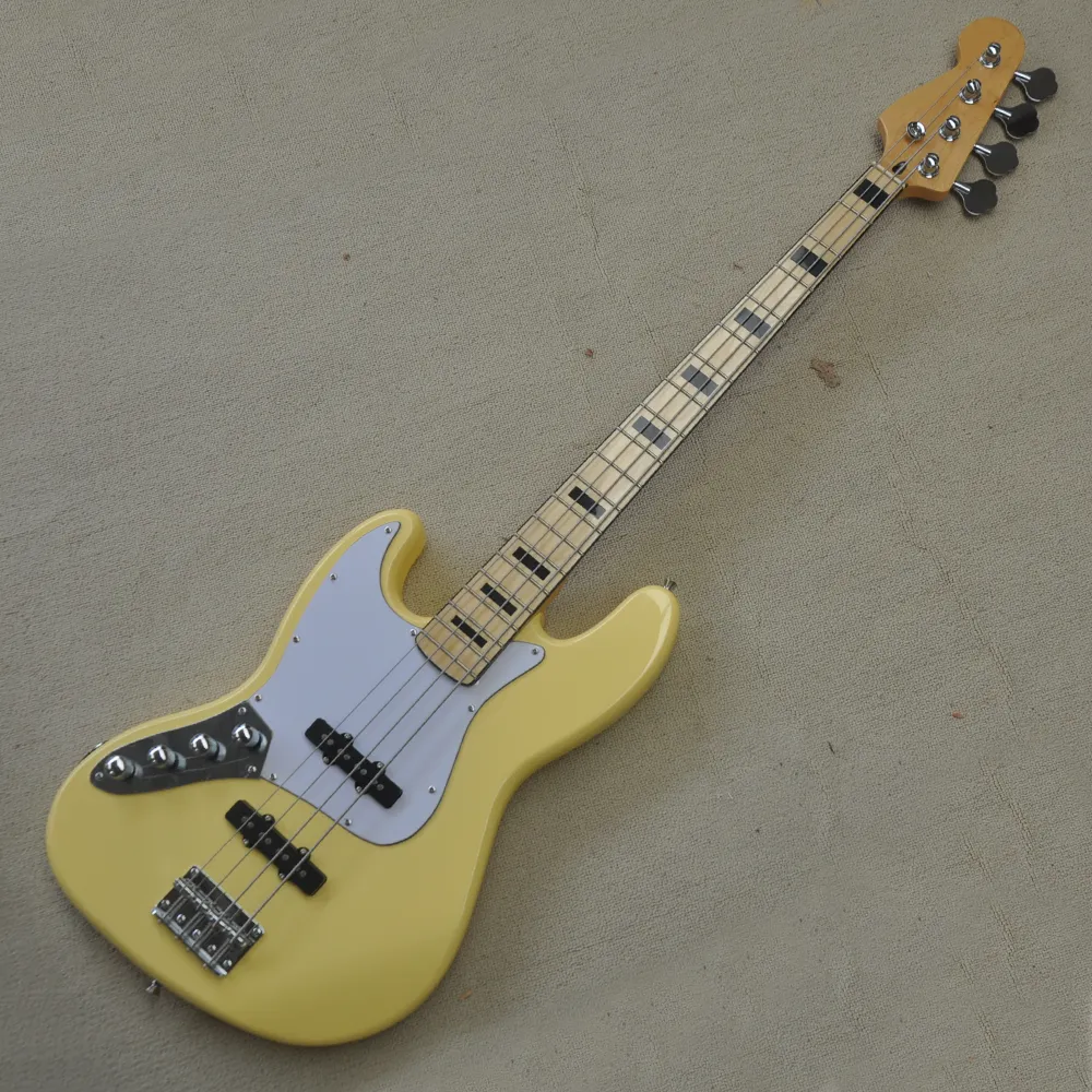 DHgate.com:Yellow Left-Handed 4-String Electric Bass Guitar Maple ...