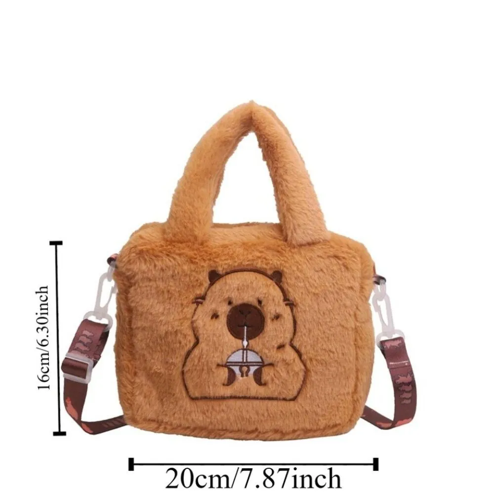 Top Soft Capybara Plush Handbag Funny Solid Color Childrens Crossbody ...