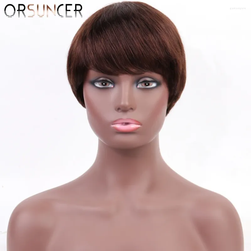 Classic Bob Human Hair Brazilian Pixie Cut Short Finger Wave Wig for ...