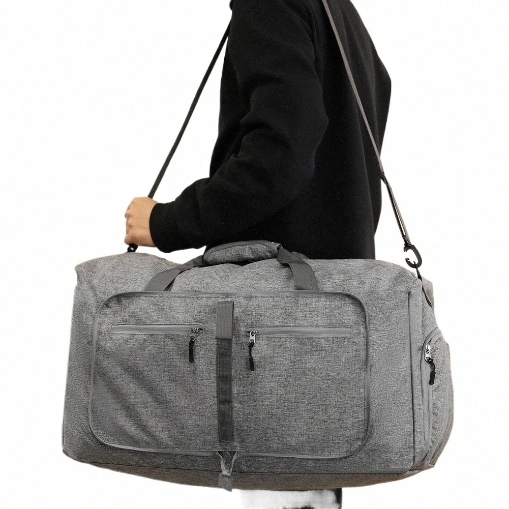 Foldable Travel Duffle Bag With Shoes Compartment And Adjustable Strap ...