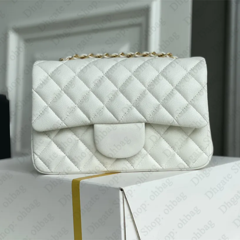 Designer Mini Flap Bag: 20cm Rectangle Crossbody Purse Genuine Leather ...