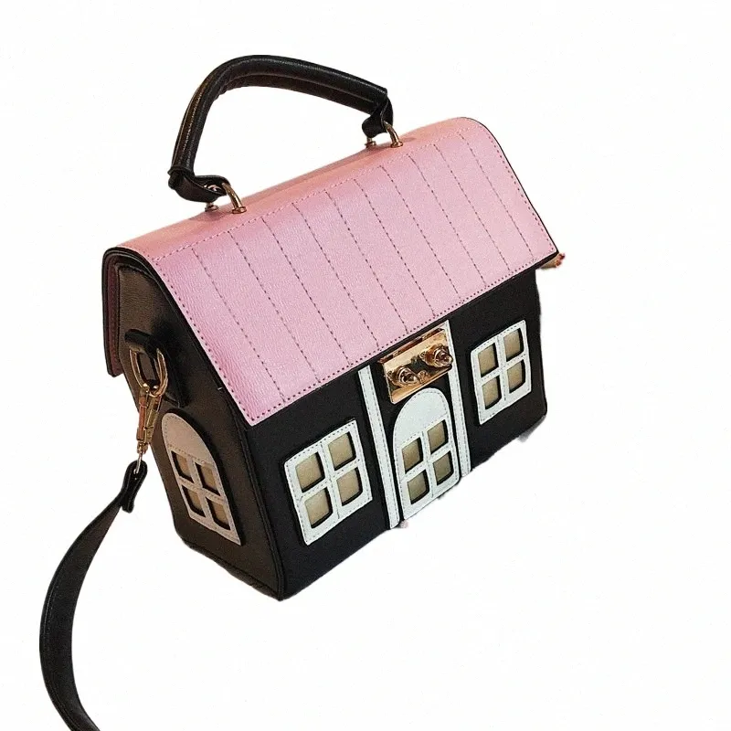 Persality House Shaped Leather Women Handbags Fi Creative Girl Menger ...
