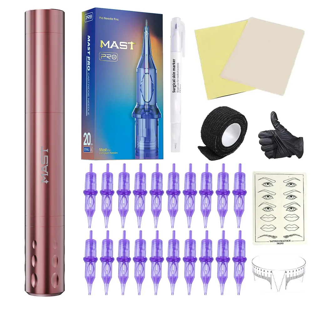 Wireless Tattoo Kit - Mast Tour Air Pen Machine, Cartridges, Needles ...