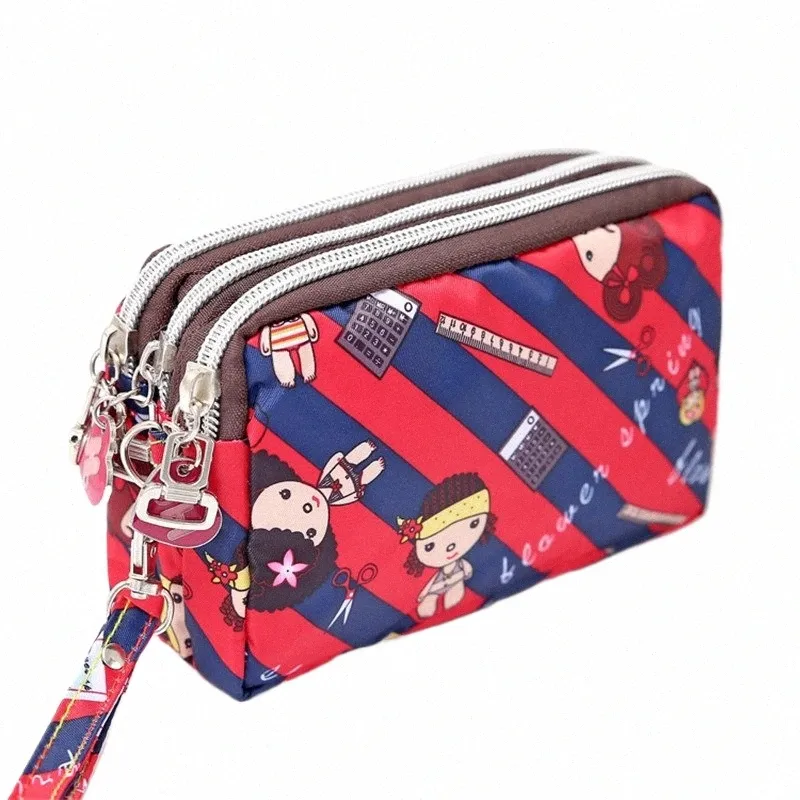 Fashionable Three Layer Zipper Mobile Phe Bag For Women Short Style ...
