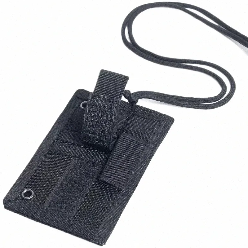 Tactical MOLLE ID Card Holder With Hook Loop Patch For Outdoor Travel ...