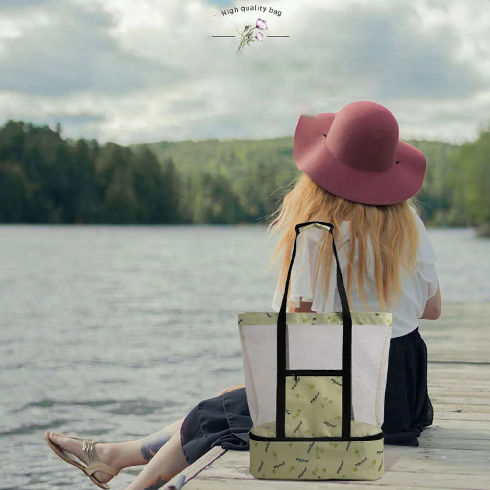 Large Transparent Beach Bag: Double-Layer Insulated Picnic Tote - Shop ...