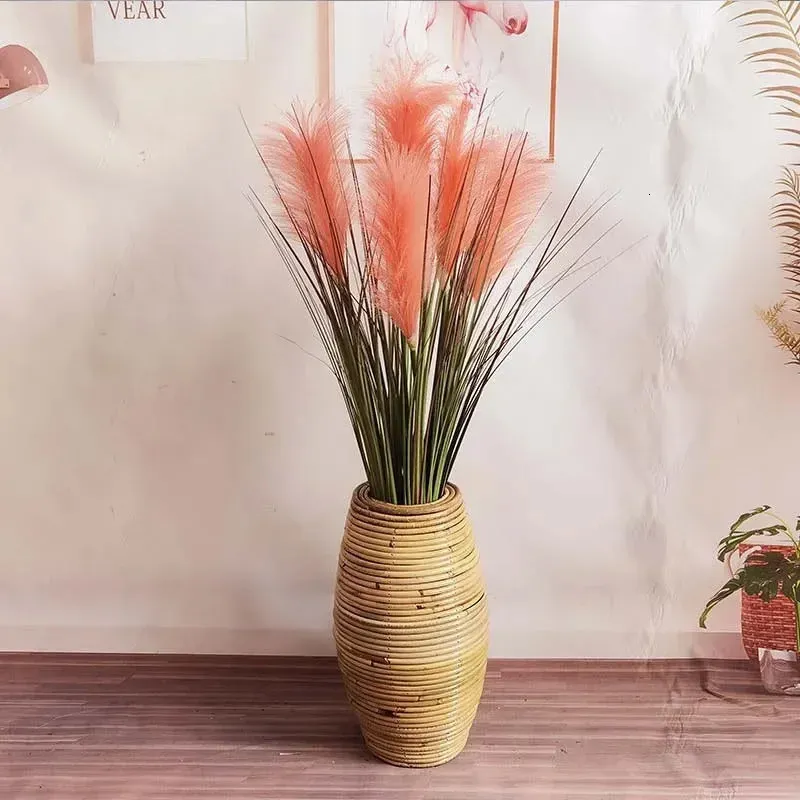 Indonesian Rattan Vase For Pampas Grass Handmade Cane Ins Style Floor ...