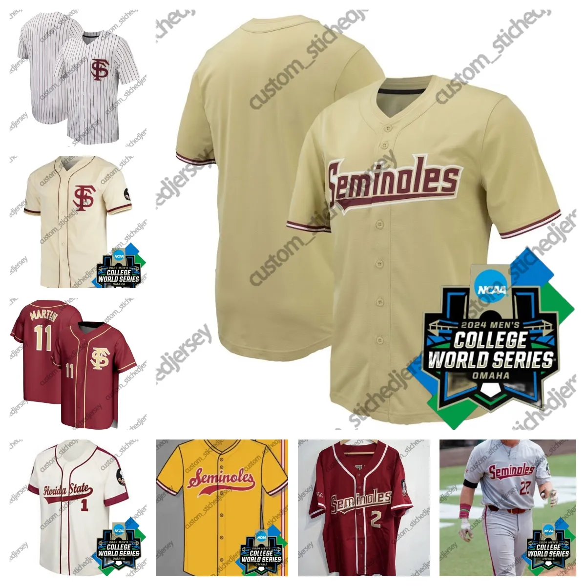 Florida State Seminoles Baseball Jersey - Logan Lacey, James Tibbs ...