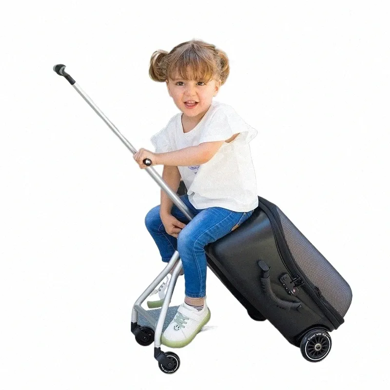Upgraded Versi Baby Sitting Trolley Tavel Bag Rideable Suitcase Carry ...