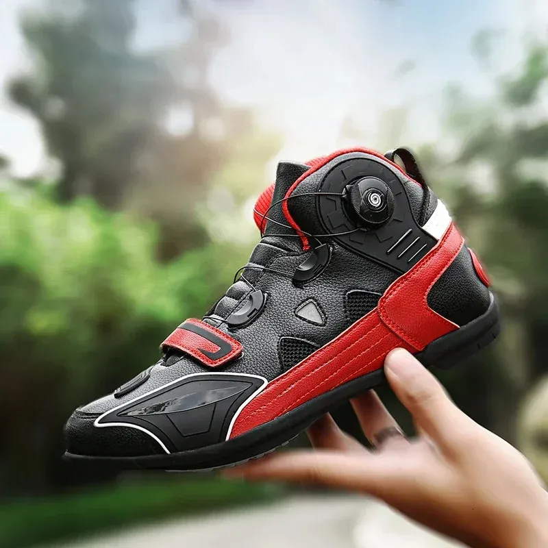 Breathable Leather Motorcycle Ankle Boots For Men And Women Antislip ...