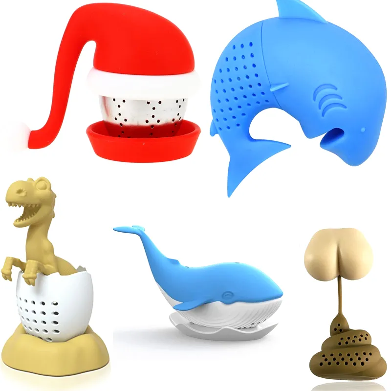 Cute Cartoon Dinosaur Otter Silicone Tea Infuser Strainer For Loose ...
