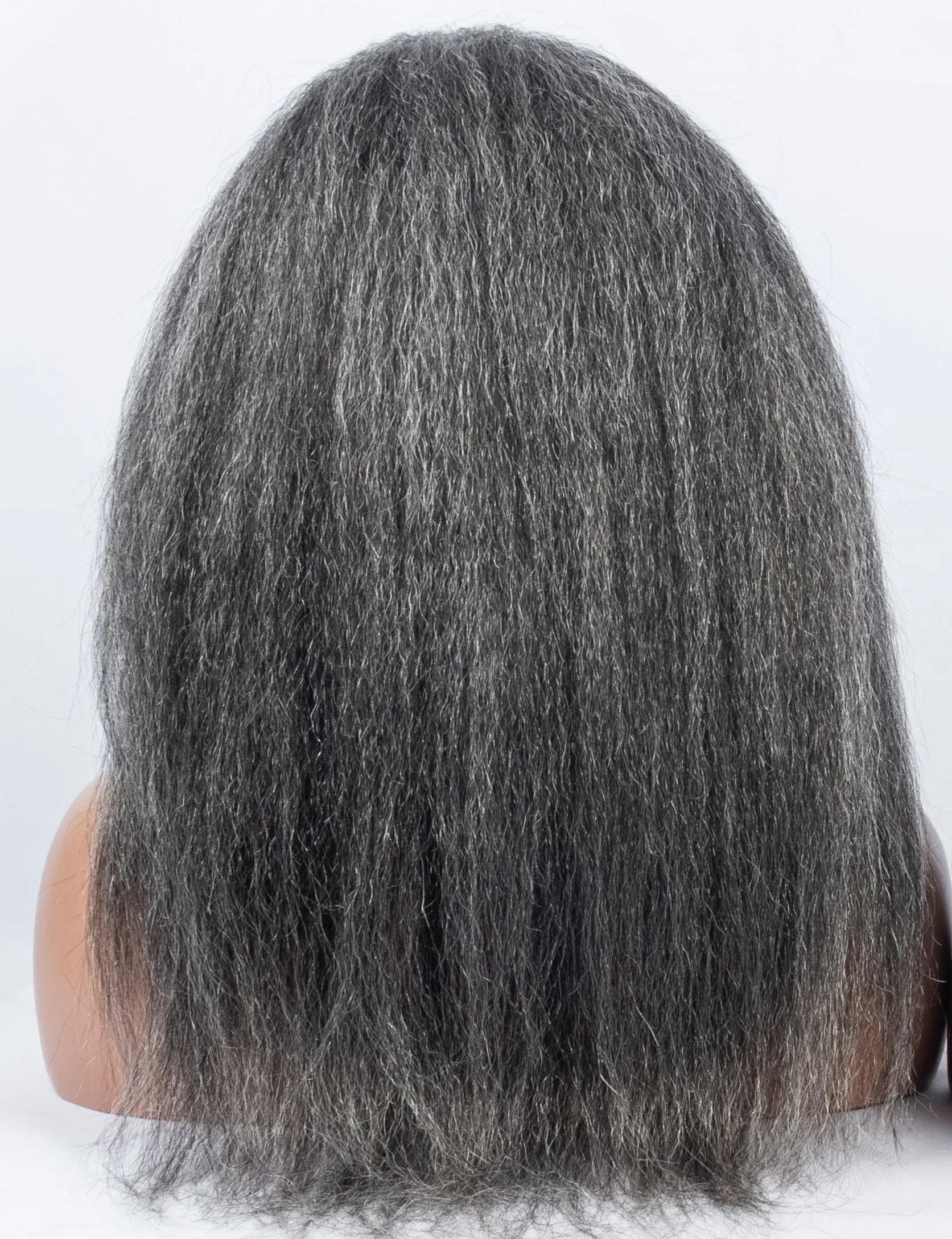 Salt and Pepper Ombre Kinky Straight 13x4 T Part Lace Frontal Human ...