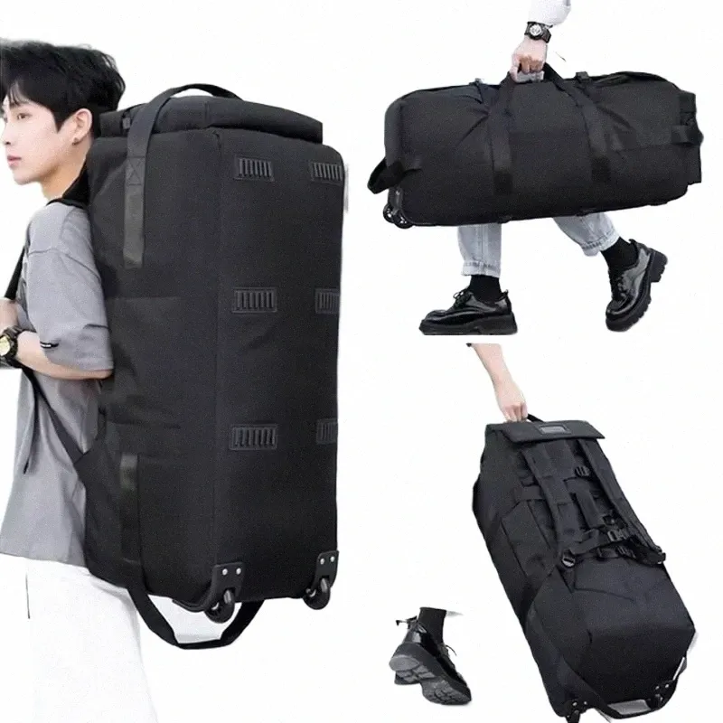 Waterproof Multifunctional Trolley 70l Backpack With Rollers Extra ...