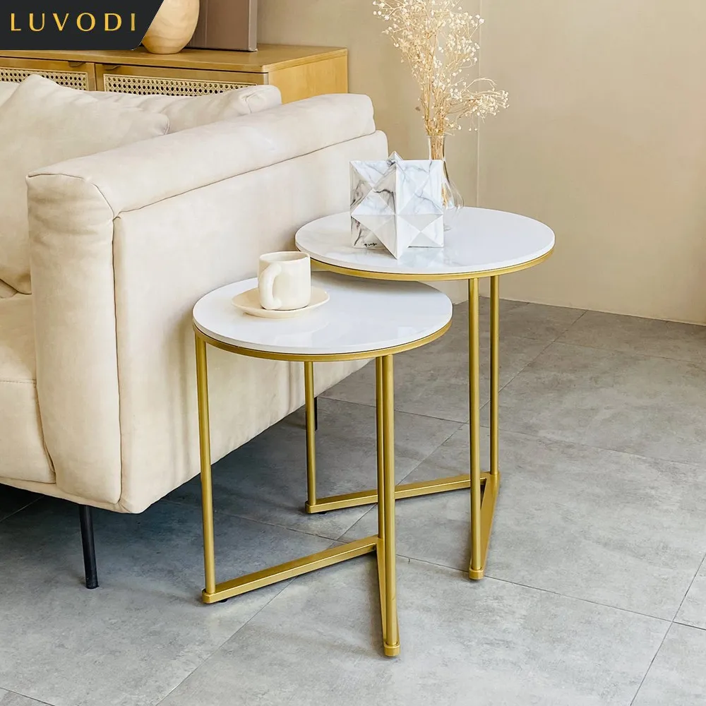 Gold marble nesting tables store