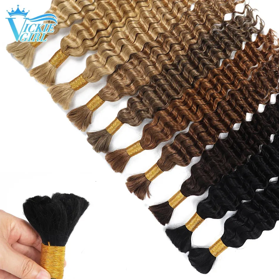 DHgate.com:100% Deep Wave Human Hair Bulk: No Weft Extensions, Natural ...