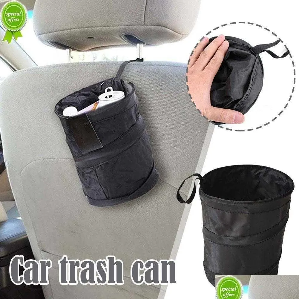 Portable Waterproof Car Auto Trash Bag Black Oxford Cloth, Collapsible ...