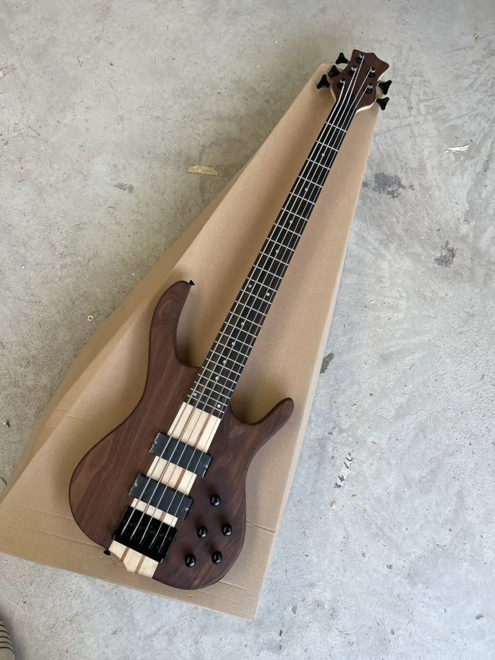 5 String Electric Bass Guitar: Walnut Body, Rosewood Fretboard, And ...