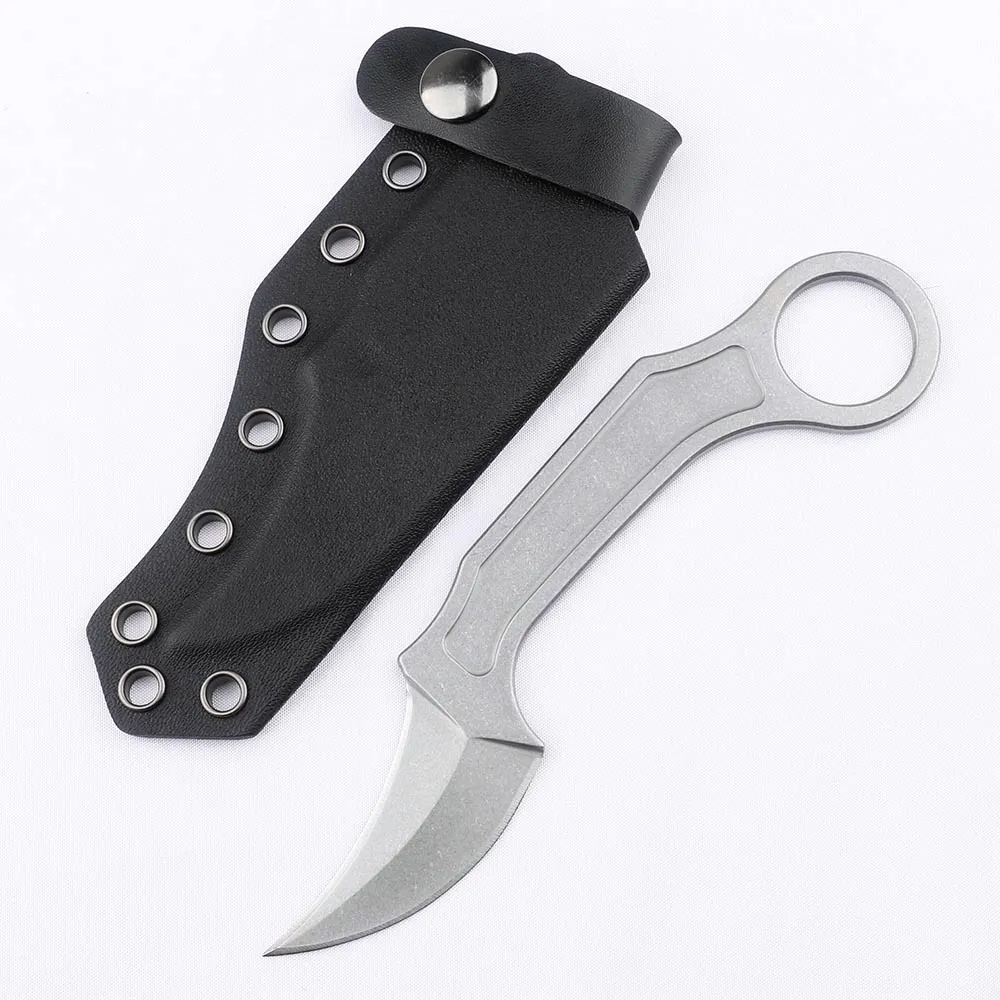 A2498 Fixed Blade Karambit: 440C Stonewash, Full Tang Steel Handle ...