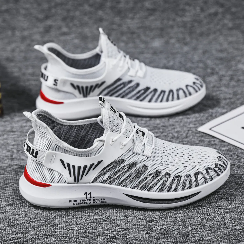 Woven Breathable Mesh Running Shoes - Athleisure Sneakers, White from ...